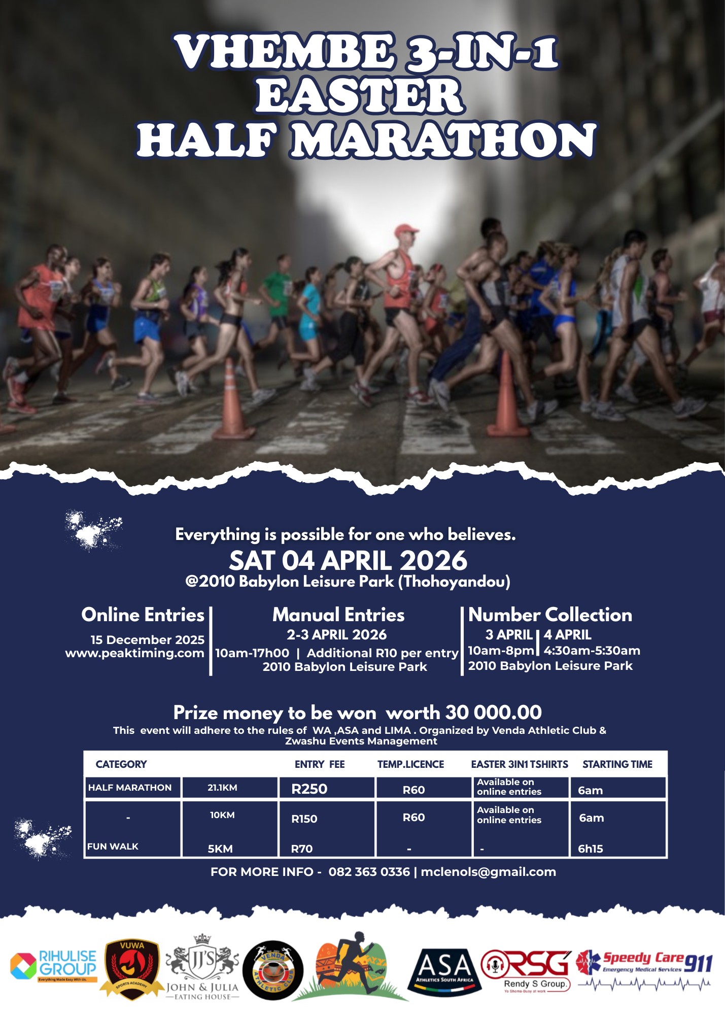 Vhembe Easter Half-Marathon 2026 - Thohoyandou Running Event ...